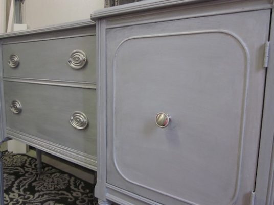 Blue Gray Sideboard With Silver Hepplewhite | Entri Ways